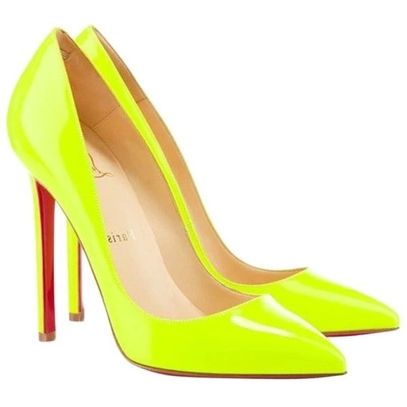 Christian Louboutin | Shoes | 39 Neon Yellow Christian Louboutin 2mm ...